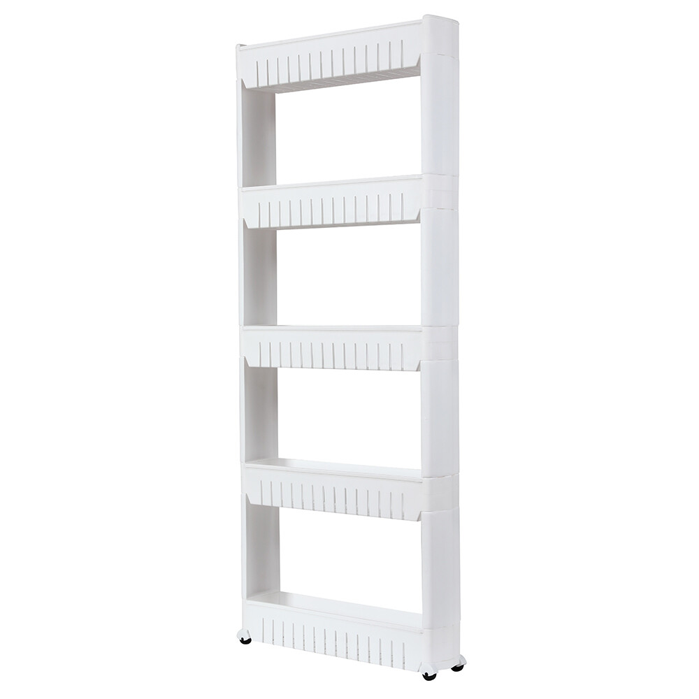 5-Tiers Slim Slide Out Storage Kitchen Pull Out Cart Trolley Shelf ...