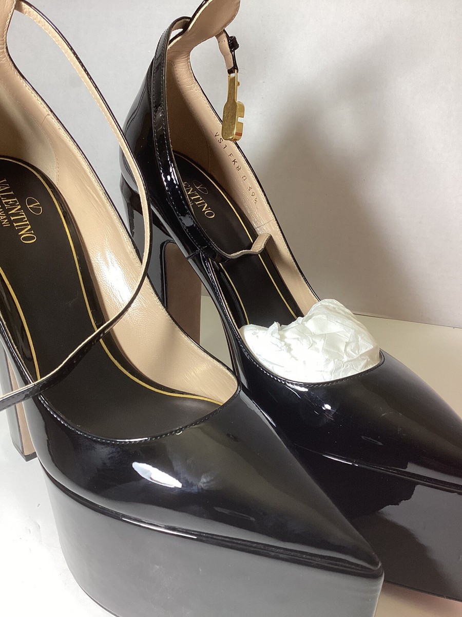 Valentino Garavani Patent Tan-Go Platform Ankle Strap Pumps Valentino Garavani Patent Tan-Go Platform Ankle Strap Pumps