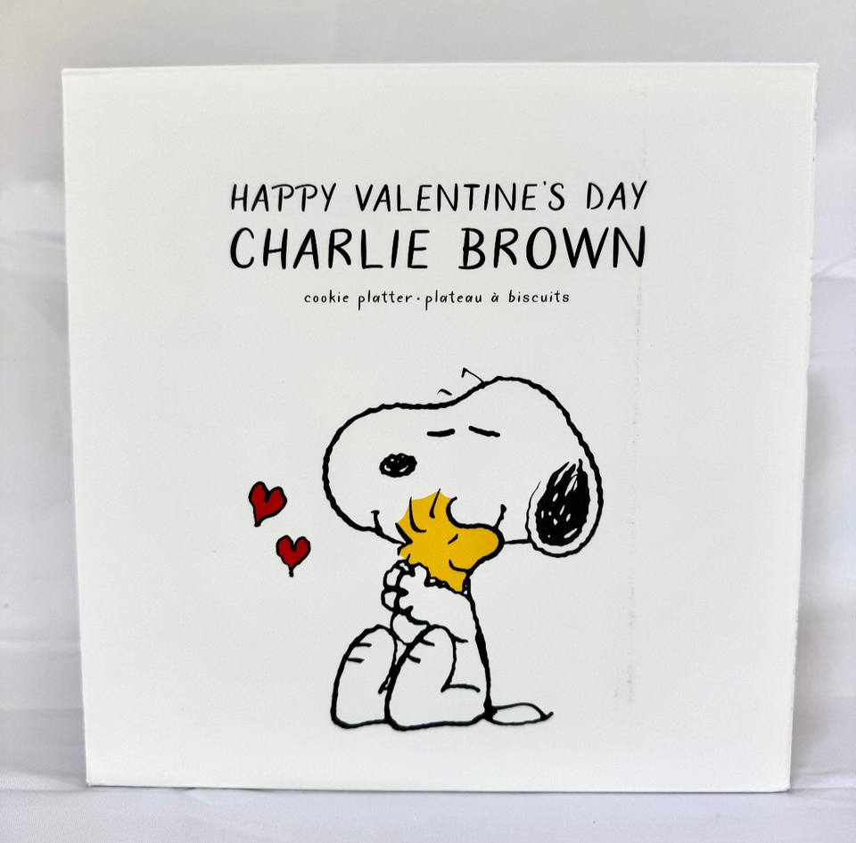 Pottery Barn Peanuts Snoopy Valentine’s Day Heart Serving Platter Dish ...