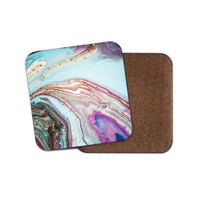 Metallic Ooze Coaster - Marble Purple Ink Art Mum Auntie Sister Gran ...
