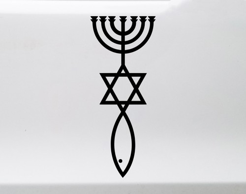Messianic Judaism Symbol Vinyl Decal | Menorah Star of David Ichthys ...