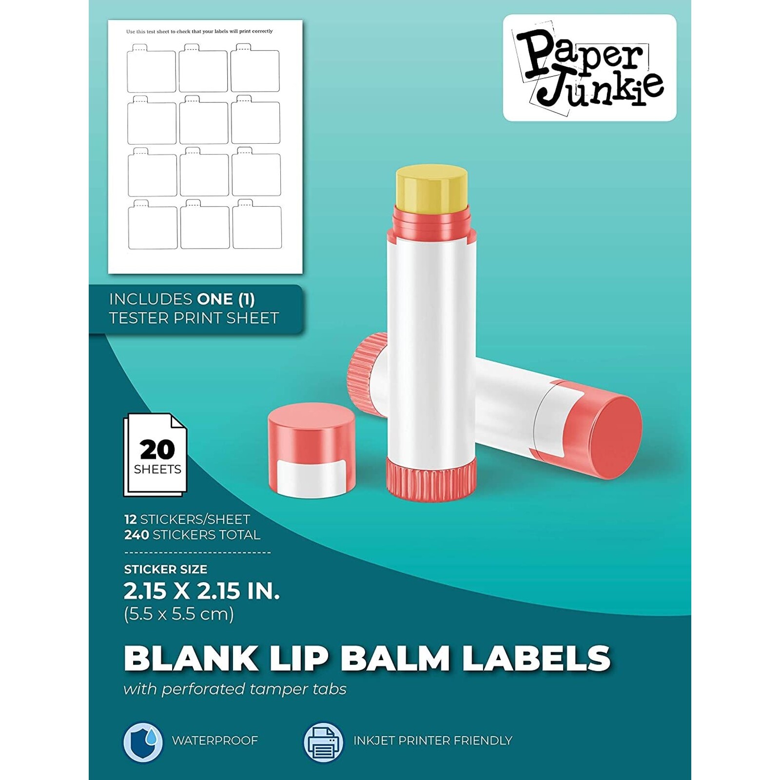 240 Pack Printable Lip Balm Labels for Tubes Bulk Container Stickers ...