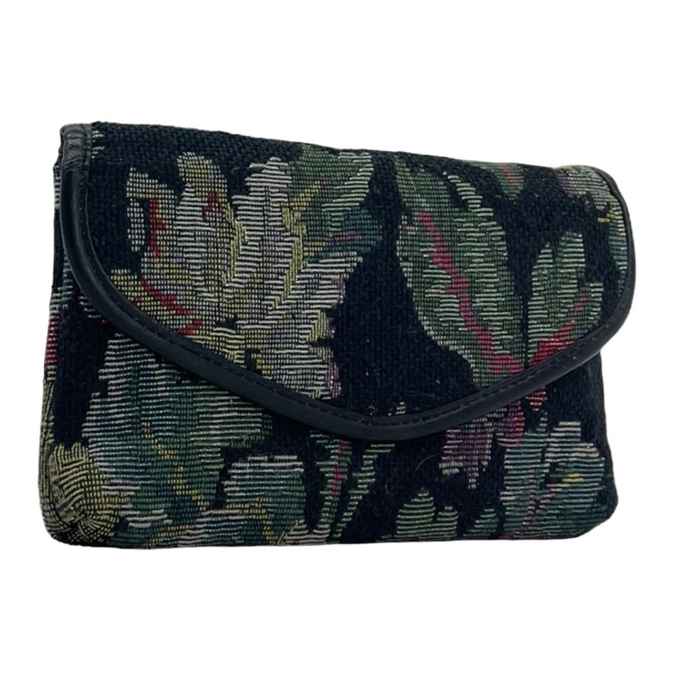 Vintage 70s 80s Small Tapestry Clutch Bag Wallet Checkbook Card Key Fob ...
