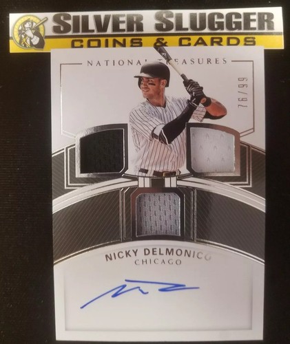 2018 National Treasures Nicky Delmonico Triple Jersey Autograph #76/99 ...
