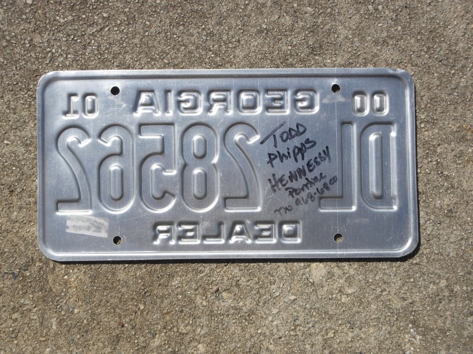 2001 Georgia Dealer License Plate DL 28562 GA Vehicle | eBay