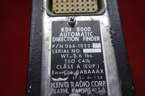 King Radio Corp KDF 8000 ADF Receiver 27.5V PN 066-1022-00 | eBay