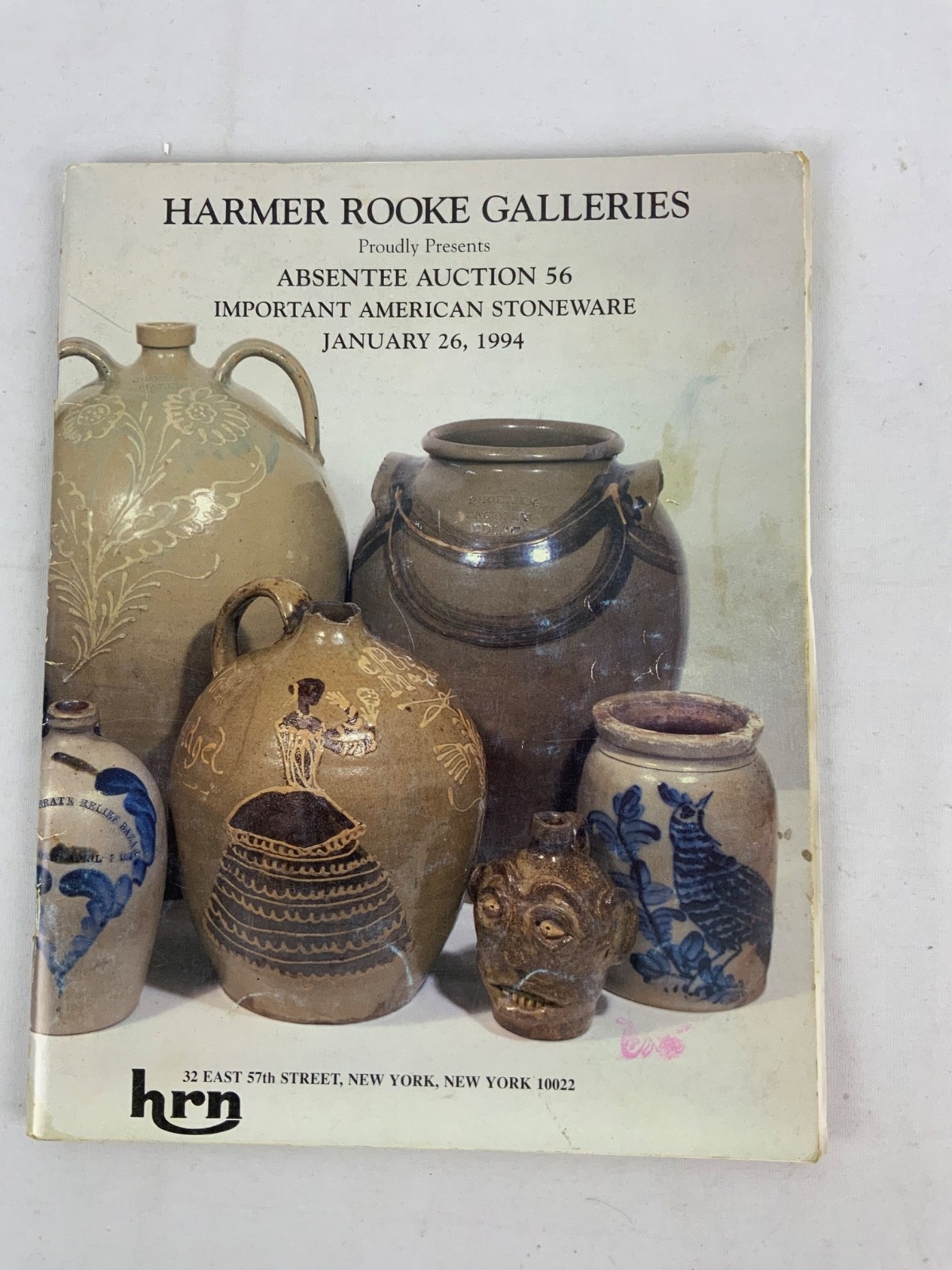 HARMER ROOKE GALLERIES IMPORTANT AMERICAN STONEWARE AUCTION CATALOG ...