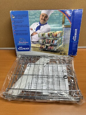 Che'Mar Chrome Stackable Can Rack Can Organizer Holds up to 36 Cans ...