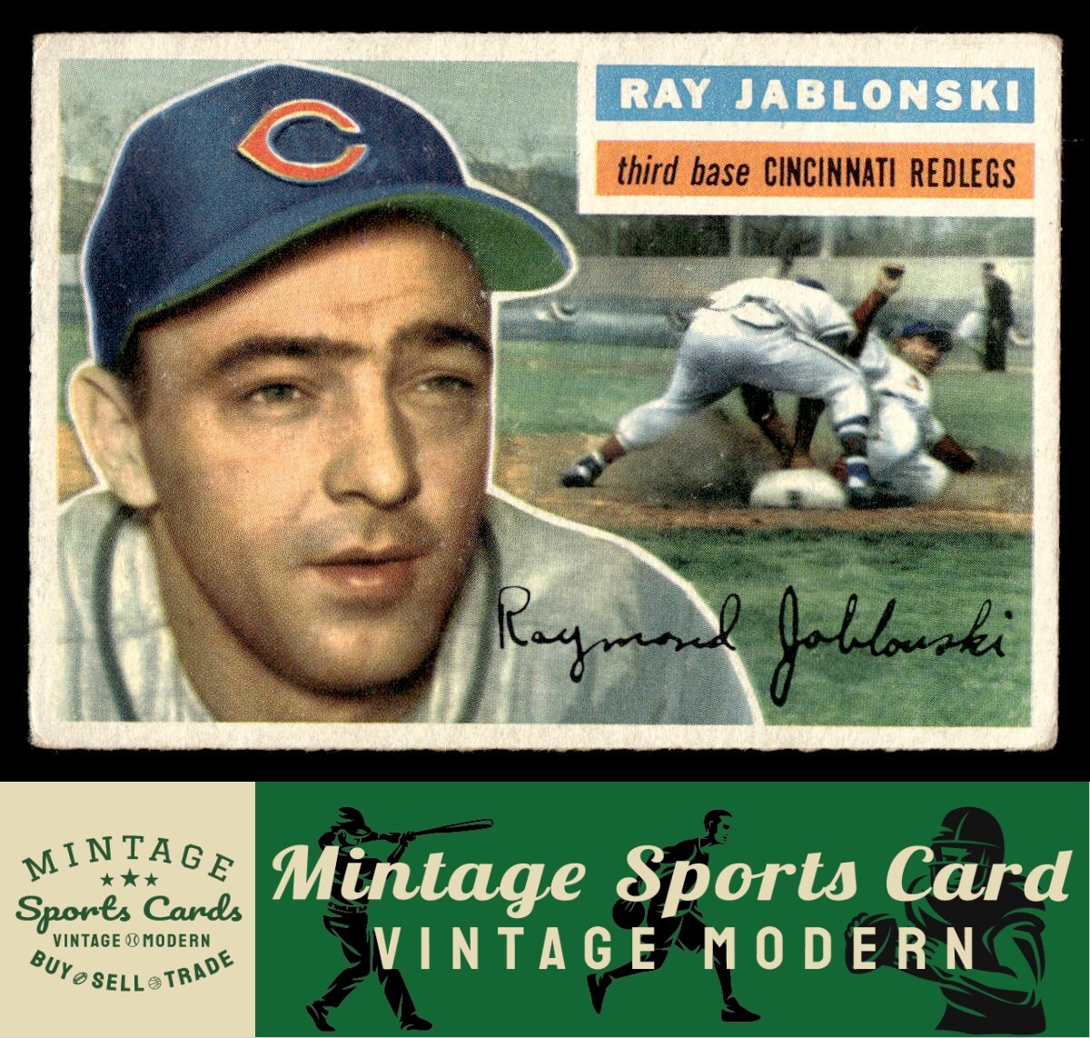 1956 Topps - Ray Jablonski - #86 Gray Back Cincinnati Reds | eBay