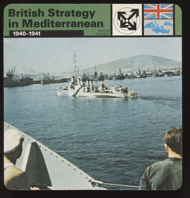 British Strategy Mediterranean Edito Service Card Second World War II ...