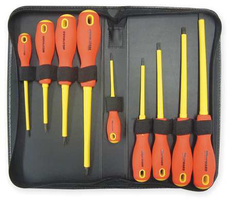 WESTWARD 1YXN6 Ins. Screwdriver Set,Slot/Phillips,9 Pc 1YXN6 | eBay