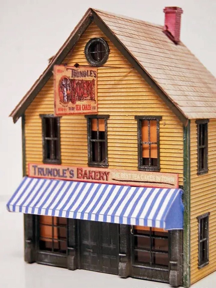 TRUNDLE'S BAKERY HO HOn3 Model Railroad Unpainted Laser-cut Wood Kit ...