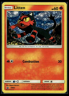 Litten Holo Black Star Promo SM02 | eBay