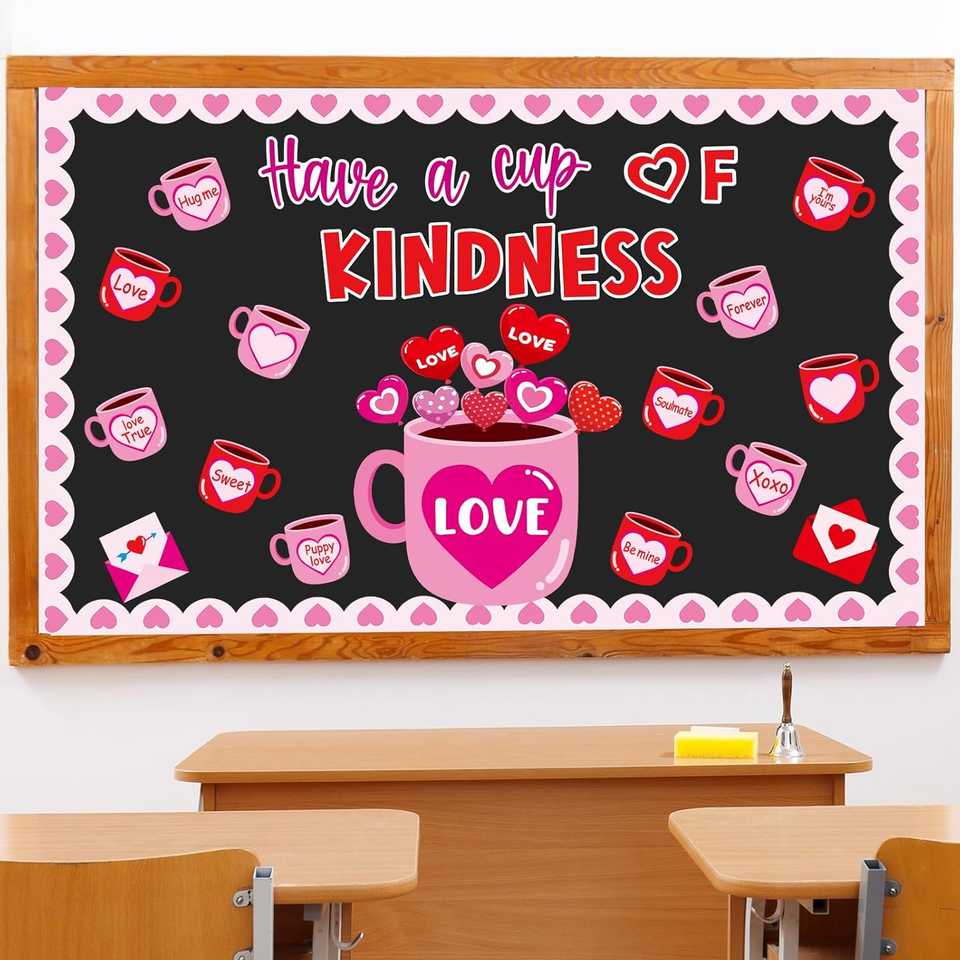 100Pcs Valentine'S Day Kindness Bulletin Board Classroom Decorations ...