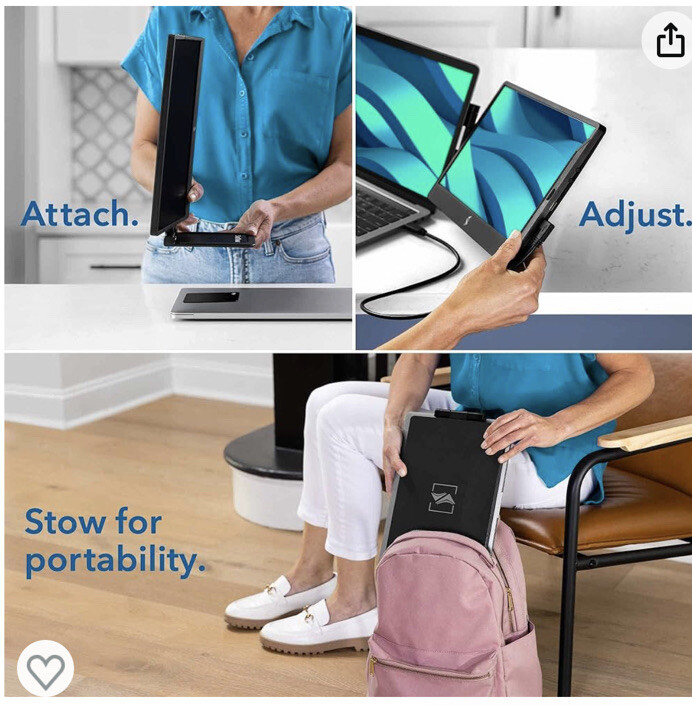 SideTrak Swivel 14 Attachable Portable Monitor For LaptopFHD TFT USB ...