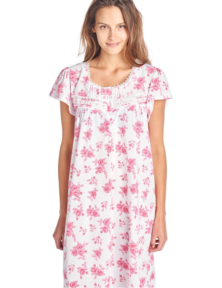 Casual Nights Women's Cotton Short Sleeve Nightgown Sleep Dress Gown | eBay