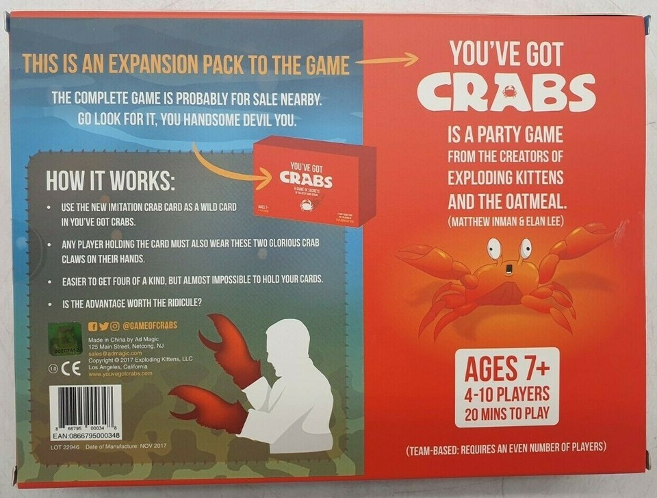 YOU'VE GOT CRABS IMMITATION CRAB EXPANSION GAME BY EXPLODING KITTENS ...