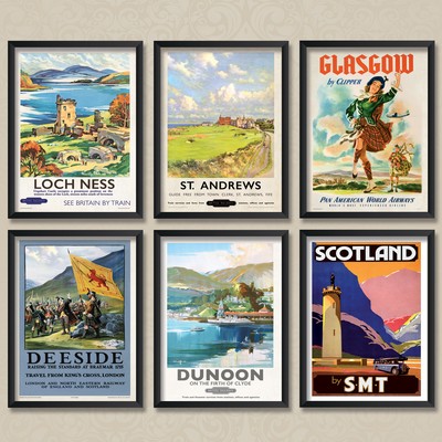 Scotland Scottish Vintage Travel Poster Set A4 | eBay UK