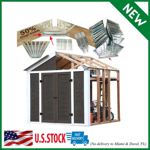EZBUILDER 70187 Peak Style Shed Instant Framing Kit, 7'x8', Brown | eBay
