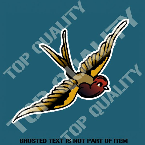 SWALLOW TATTOO STYLE DECAL STICKER ROCKABILLY HOT ROD RAT ROD RALLY ...