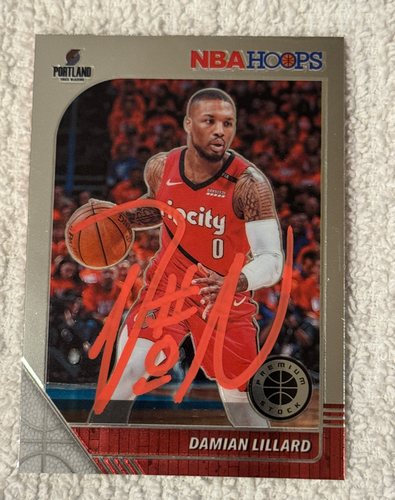2019-2020 Panini Hoops Premium Stock Damian Lillard Signed Autographed ...