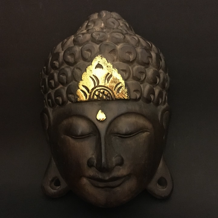 Buddha Face Wooden Mask Hand Carved Art Sculpture Wall Hanging Home ...