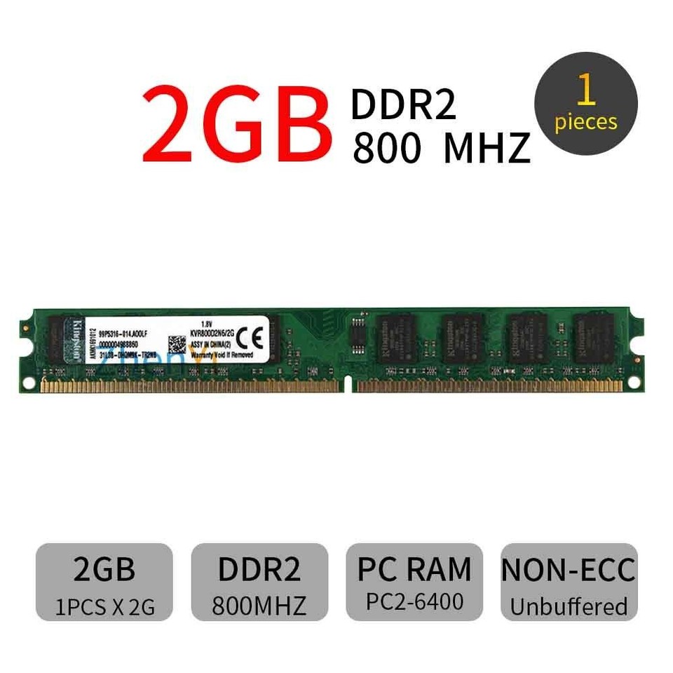 20GB 16GB 8GB 4GB 2GB PC2-6400U PC Desktop DIMM DDR2 800Mhz RAM Per ...