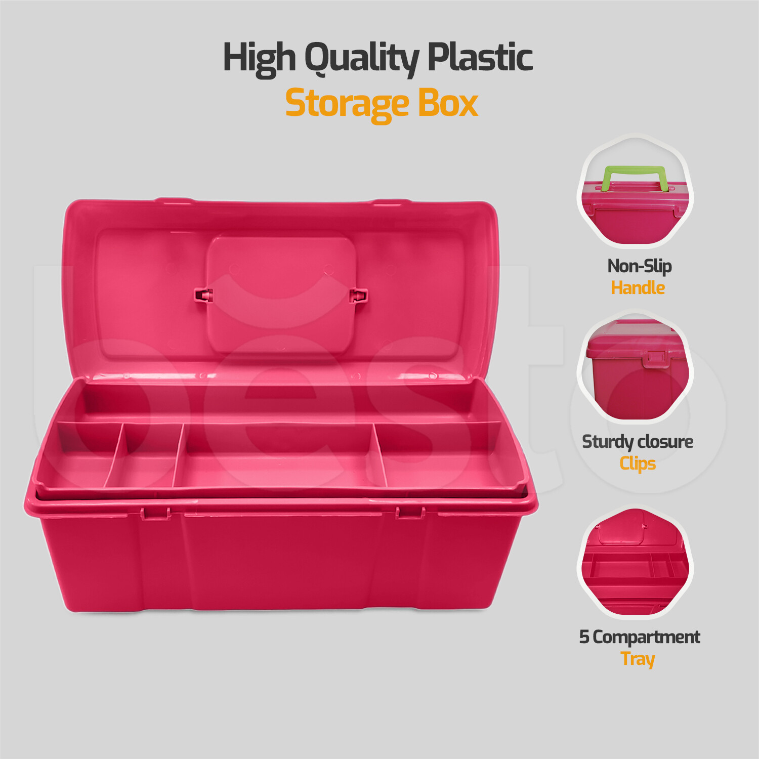 Plastic Utility Art Craft Sewing Fun DIY Storage Tool Box Organizer ...