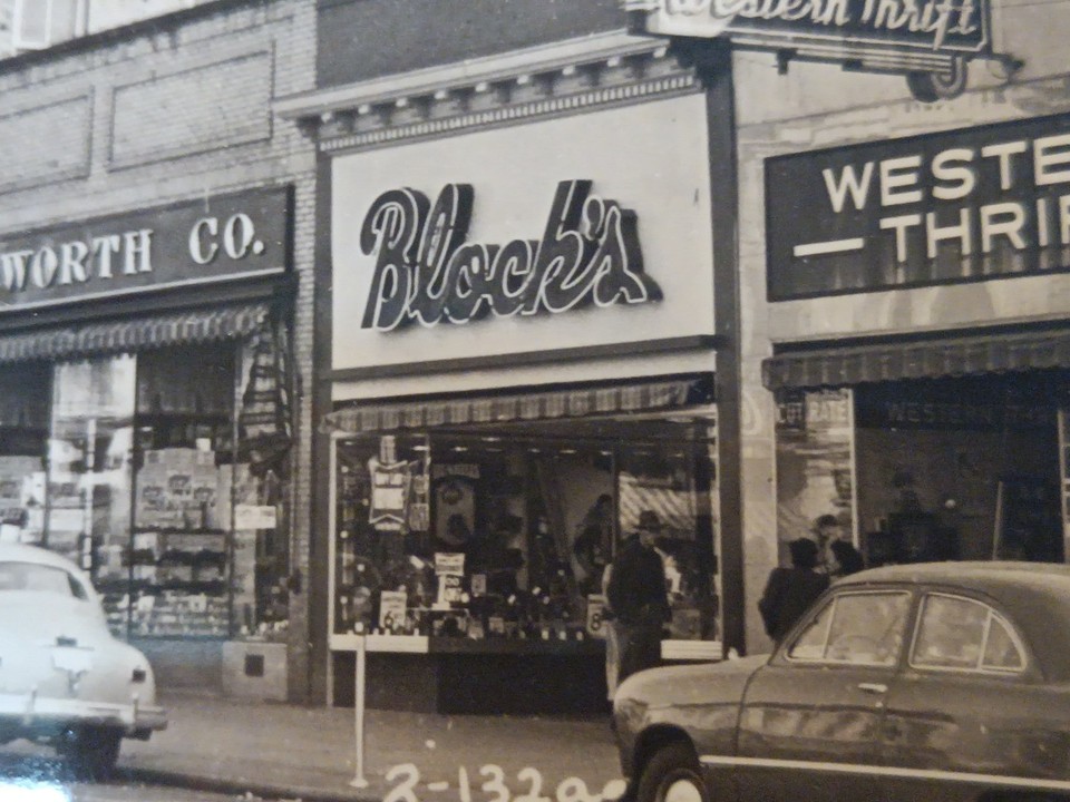 RPPC. F.W. Woolworth, Block's, Western Thrift, Walla Walla, Washington ...