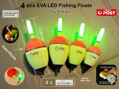 Electric Glowing Bobber LED Light Fishing Float Squid Snapper Kingfish ...
