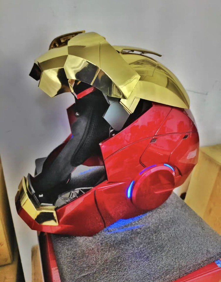 Auto King 1:1 Gold Electroplate Ver Iron Man MK5 Helmet Wearable Voice ...