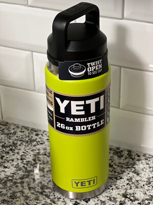 YETI CHARTREUSE🥎 26 oz Rambler Bottle w/ Chug Cap NWT LIMITED EDITION🥎 ...