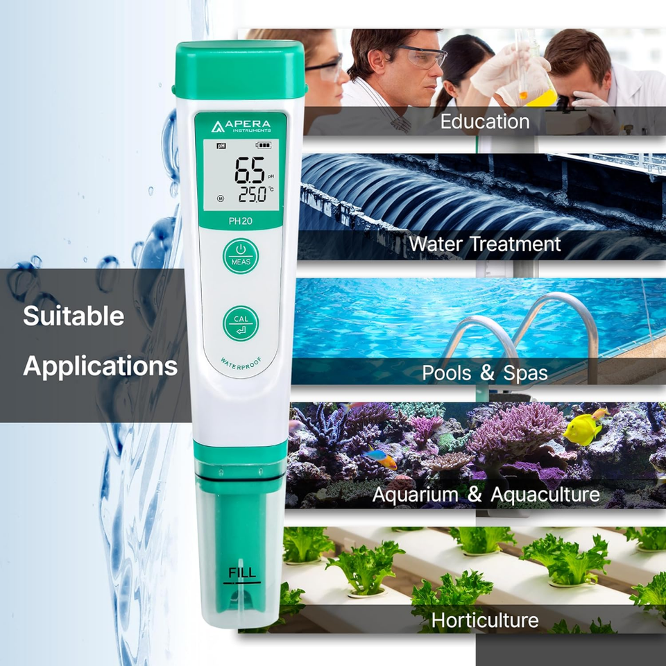 Value Series PH20 Waterproof PH Tester Kit, ±0.1 PH Accuracy, Lanyard ...