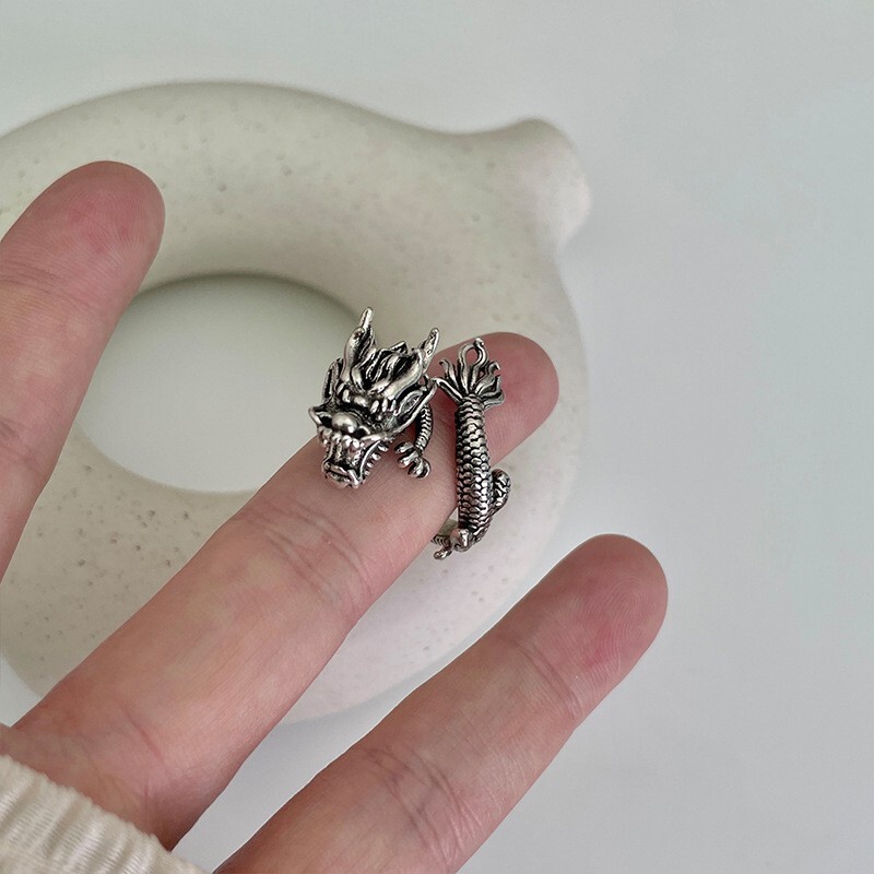 Vintage 925 Sterling Silver Dragon Ring Unique Dragon Ring for men ...