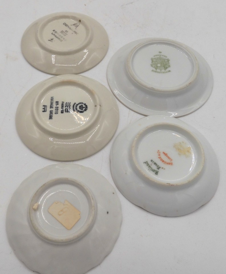 Vintage Mixed Lot 5 Butter Pats Denmark Royal Copenhagen Limoges ...