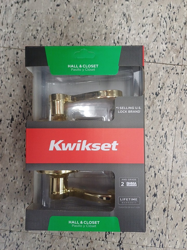 Kwikset Hall & Closet Lever Polished Brass Handle Model #720LL 3 CP | eBay