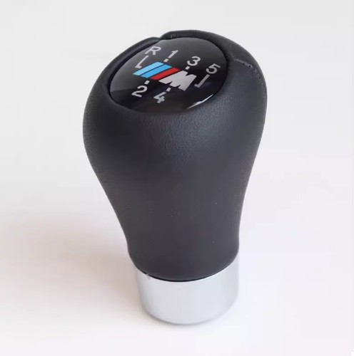 5 Speed Gear Shift Knob Black Leather for BMW E36 E46 M3 ZHP Z4 E90 E91 E92 ///M | eBay