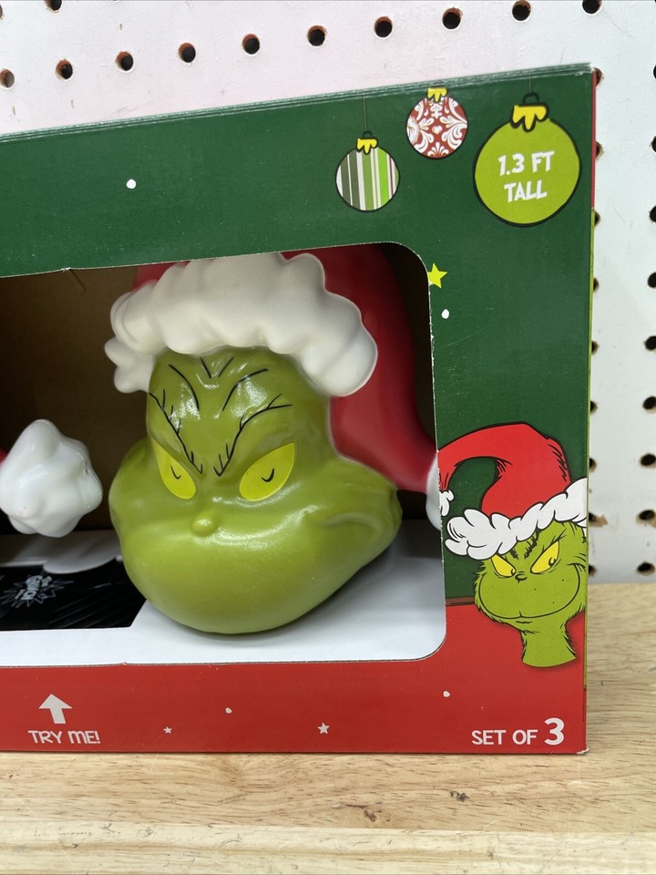 New The Grinch Animated Singing Light Up 1.3’ Yard Stakes Pathway ...