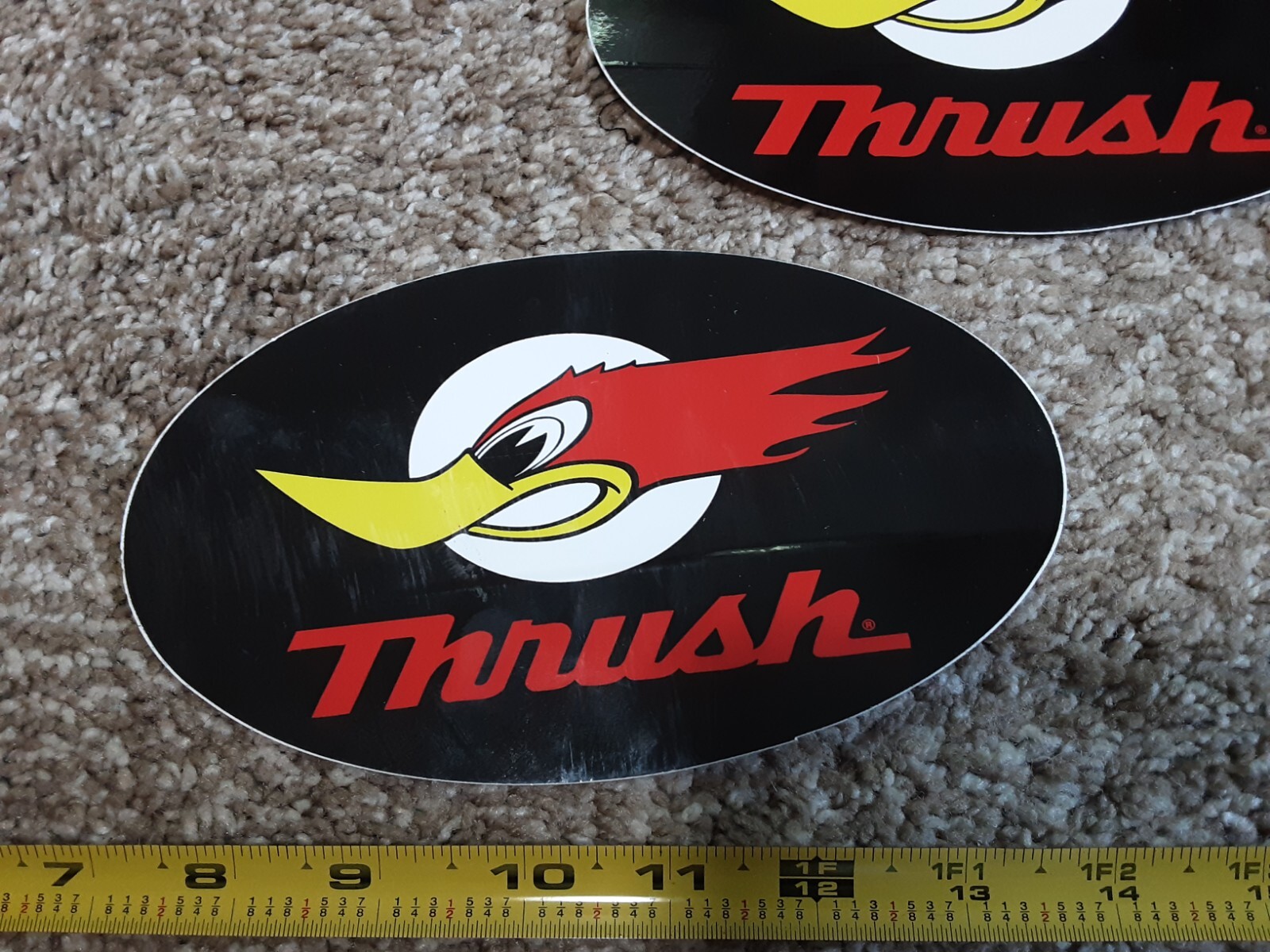 Lot of 2 Classic Thrush Exhaust Black Racing Decals Stickers NHRA Hot ...