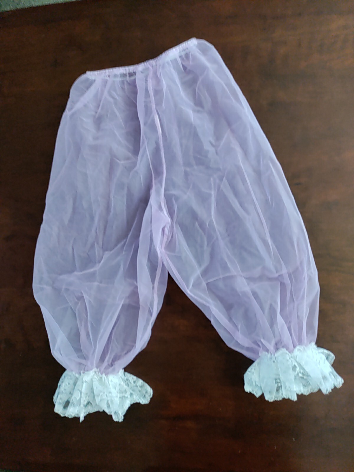 DANCE COSTUME BLOOMERS sheer Lavender White Lace elastic waist Theater ...