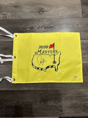 Dustin Johnson Signed Masters Flag PSA/DNA COA Undated Golf Golfer 2020 ...