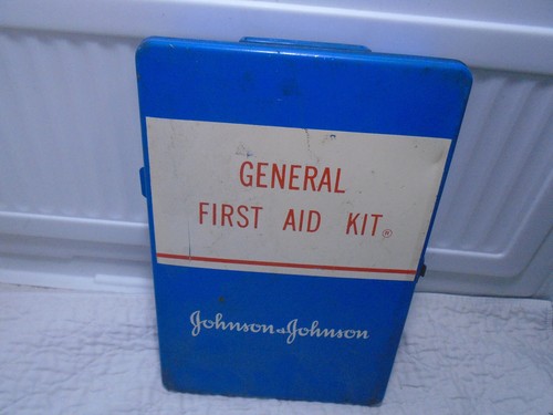 Vintage Johnson & Johnson General First Aid Kit Metal Box With Contents ...