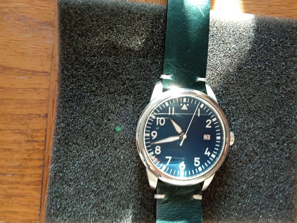 Automatic Watch Seiko Nh35 Movement 42.5mm Stainless Steel Case Blue ...