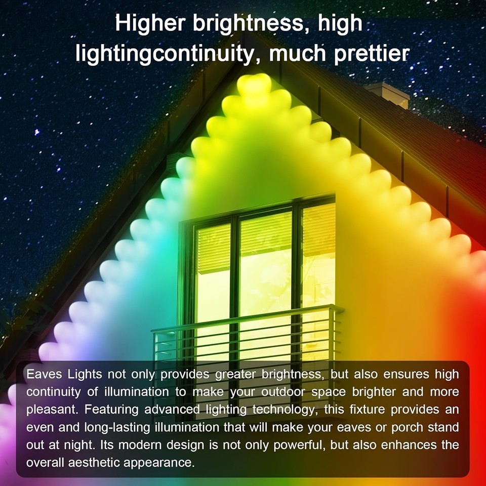 500FT RGB Gable Lights With App Control, Waterproof Outdoor Decorations ...