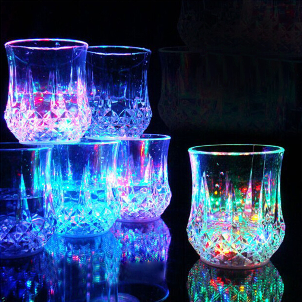 Colorful LED illuminating water liquid induction activates the wine ...