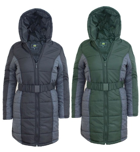 Ladies Womens Detached Fur Quilted Padded Puffa Parka Hood Jacket ...