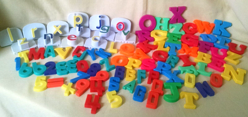 Magnetic Letters Numbers Math Signs Large Lot Various Sizes Colors ...