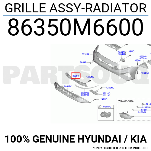 Genuine Kia OE Grille Assy-Radiator 86350-M6600 for sale online | eBay