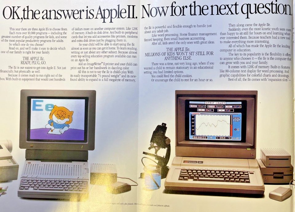 Magazine Advertisement 1986 Apple II e Apple IIgs Personal Computer | eBay