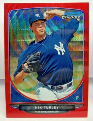 Nik Turley 2013 Bowman Chrome Prospect RED WAVE Refractor #'d 7/25 - NY ...